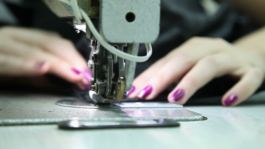 Production of Jackets Sewing-machine Stock Footage Video (100% Royalty ...
