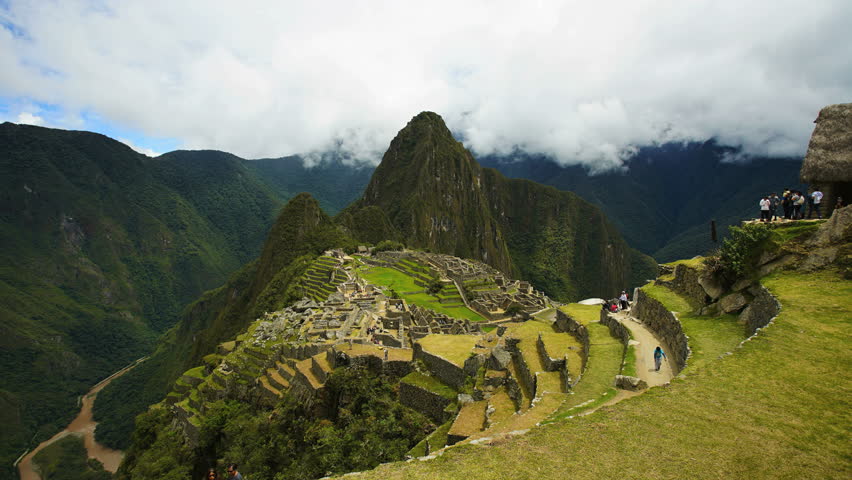 Tourists visiting the Ruins of Machu Picchu, Peru image - Free stock ...