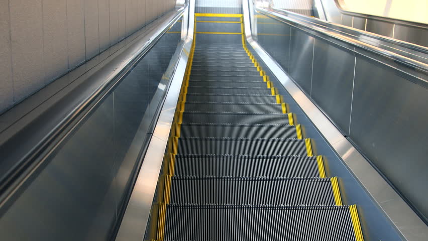 Rise On The Escalator, Moving Escalator Steps Stock Footage Video ...