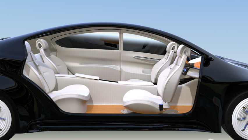 Autonomous Car Interior Concept. Front Stock Footage Video (100% ...