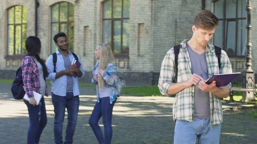 Lonely Male Student Looking at Stock Footage Video (100% Royalty-free ...