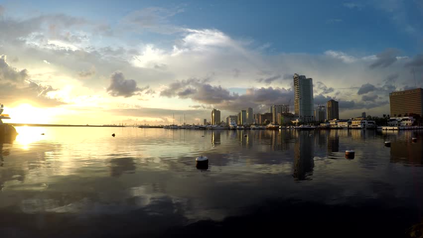 Ducks Swim In The Foreground On Sabine Bay With Condominiums On ...