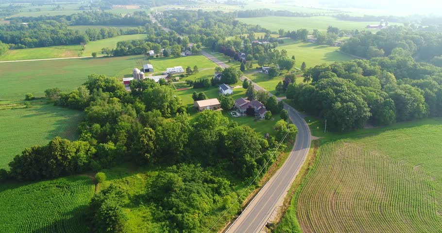 View of the country road and small town in Wisconsin image - Free stock ...