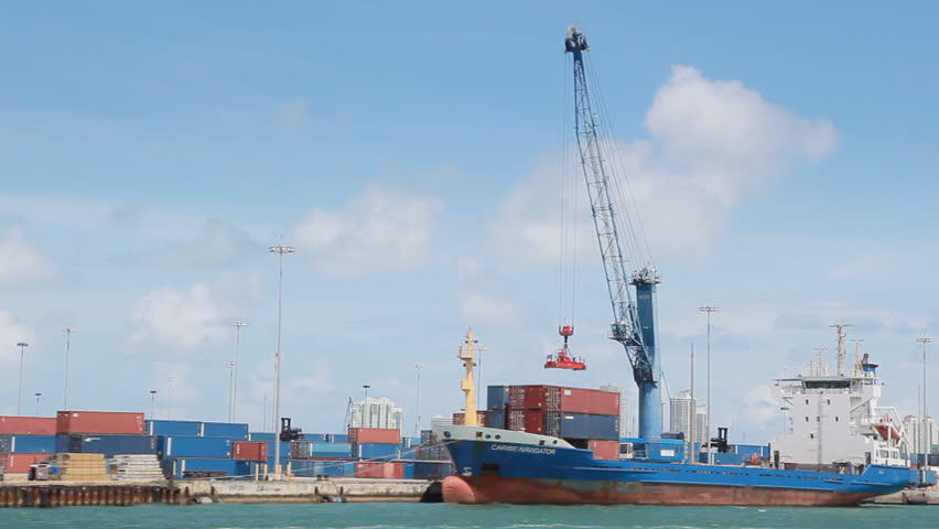 Bahamas - Freeport - Industrial Port -Container Terminal And Ship In ...