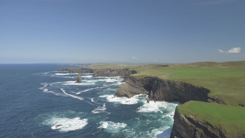 Aerial View Loop Head Peninsula In West Clare, Ireland. Kilkee Beach ...