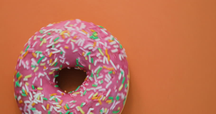 Delicious Sweet Donut Rotating On Stock Footage Video (100% Royalty ...