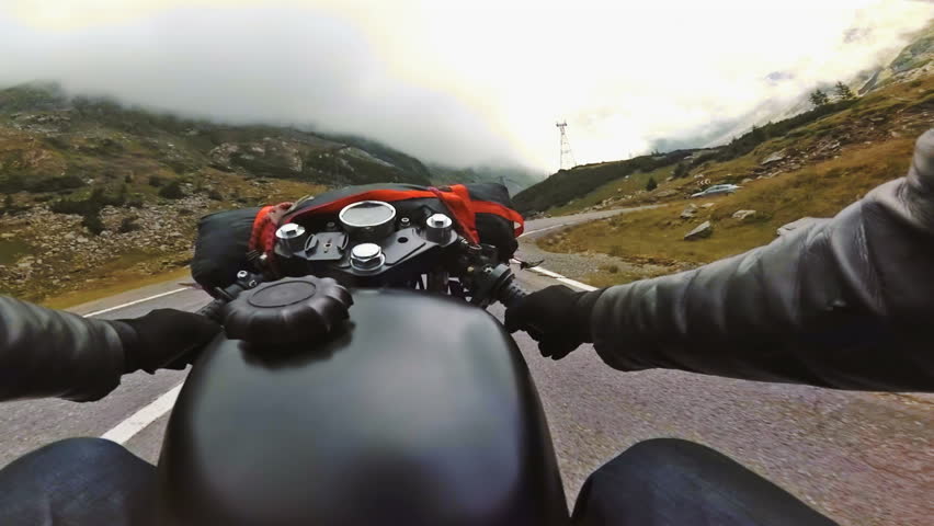 Motorcycle Ride Pov, Road Adventure. Mountain Road. Slow Motion 120 Fps ...