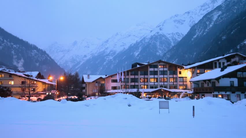 Hotels at Ski Resort Village Stock Footage Video (100% Royalty-free ...