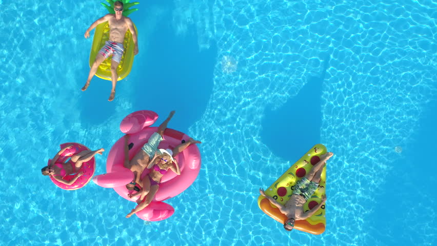 Beautiful Woman Floats With Her Cocktail On A Swimming Pool, Then She's ...