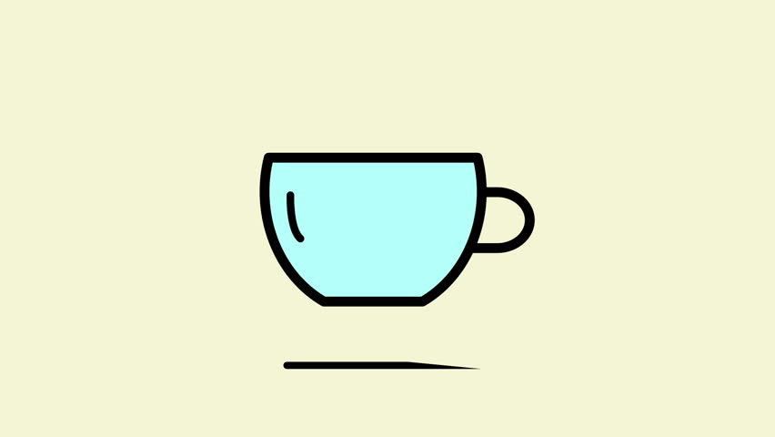 Animation Of Cup With Hot Tea Or Coffee In Drawing Style. Animation In Stop Motion Style ...