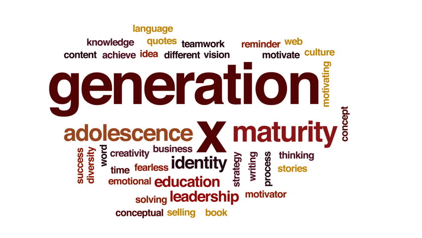 Stock Video Clip of Generation X animated word cloud, text design ...