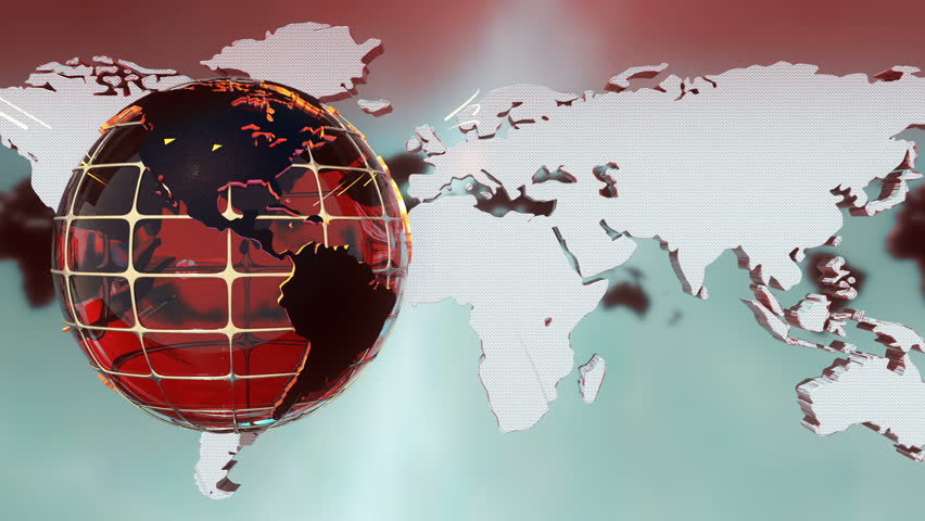 Red Globe And Map For News LOOP Stock Footage Video 2185336 | Shutterstock