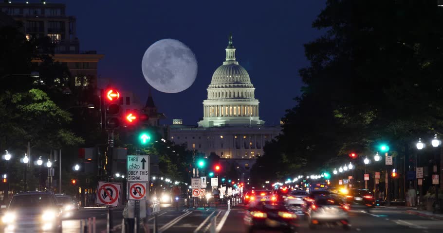 Washington Dc Sky Moon