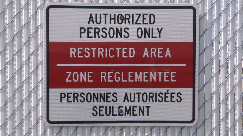 Airport Security Restricted Area Warning Stock Footage Video (100% ...