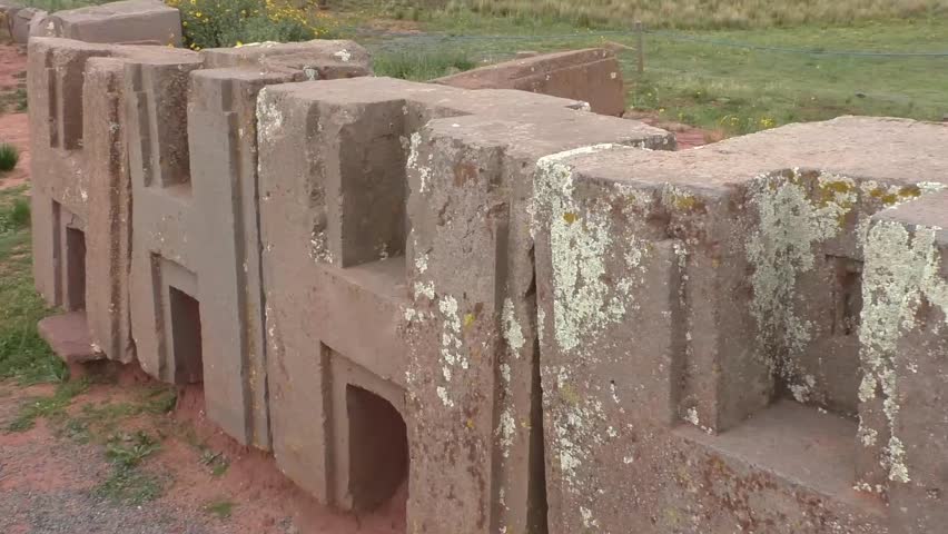 Row Of Megalithic Stones With Intricate Carving In The Complex Puma ...
