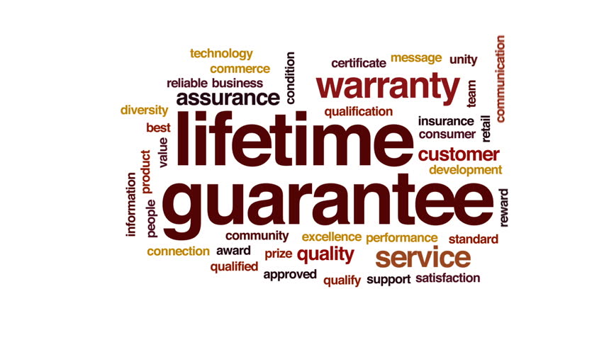 Stock Video Clip of Lifetime guarantee animated word cloud, text design ...