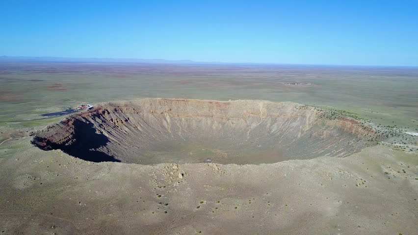 CIRCA 2010s - Meteor Crater, Arizona - Amazing Aerial Over Meteor ...