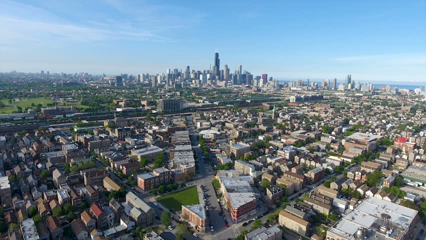 West Side Chicago Skyline Train Winter Stock Footage Video 31414765 ...