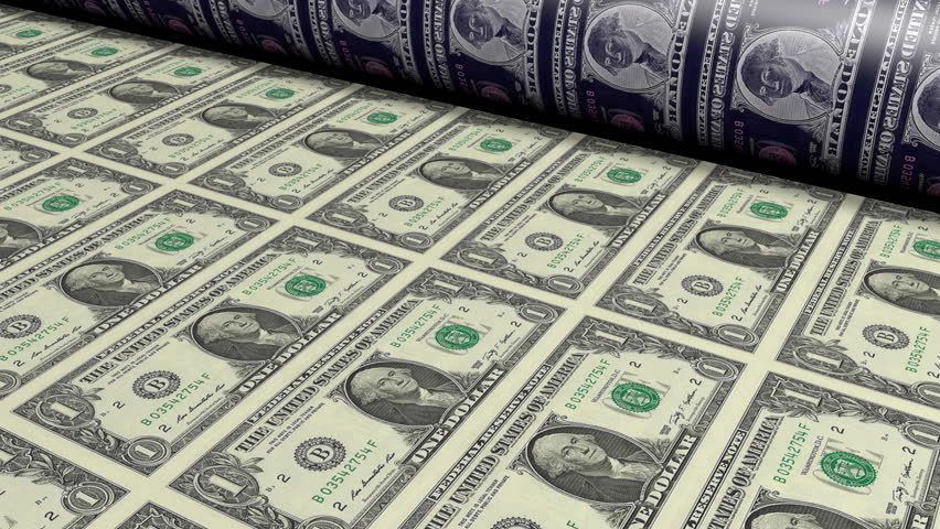 Printing Money Animation,1 Dollar Bills Stock Footage Video 4128103 ...