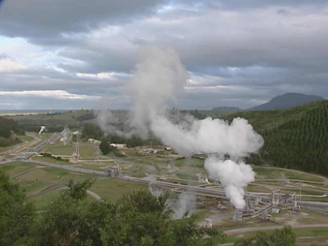 Aerial Geothermal Industrial Power Plant Renewable Clean Energy Power ...