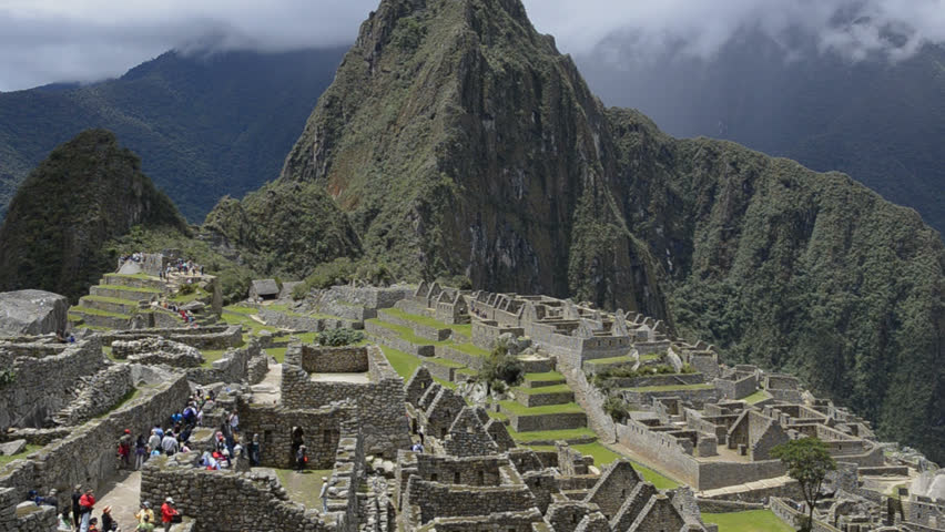 Machu Picchu Peru The Famous Ruins Of The Incas With Mountains And ...