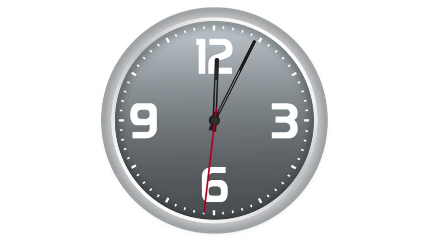 Animated Clock With Progressive Scanning Of Five, Ten And Fifteen ...