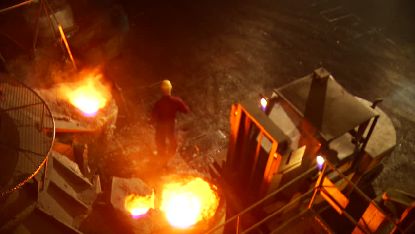 Liquid Iron in Metallurgy Factory. Stock Footage Video (100% Royalty ...