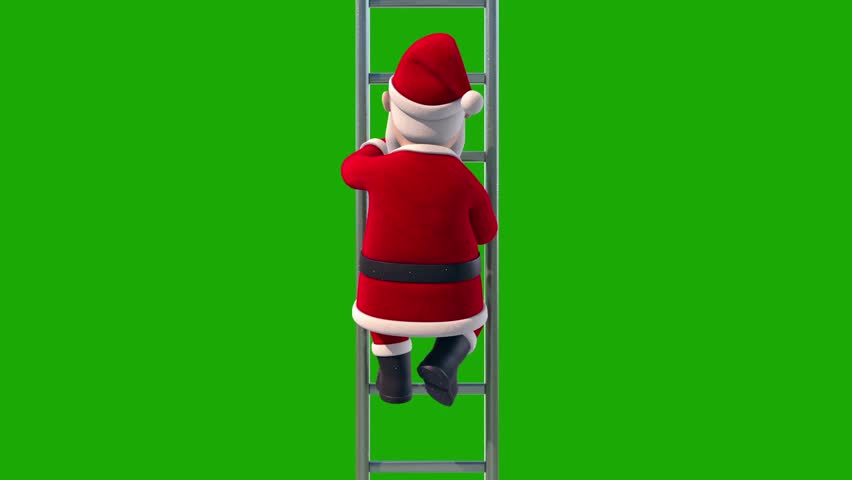 Santa Claus Back Climb up Stock Footage Video (100% Royalty-free ...