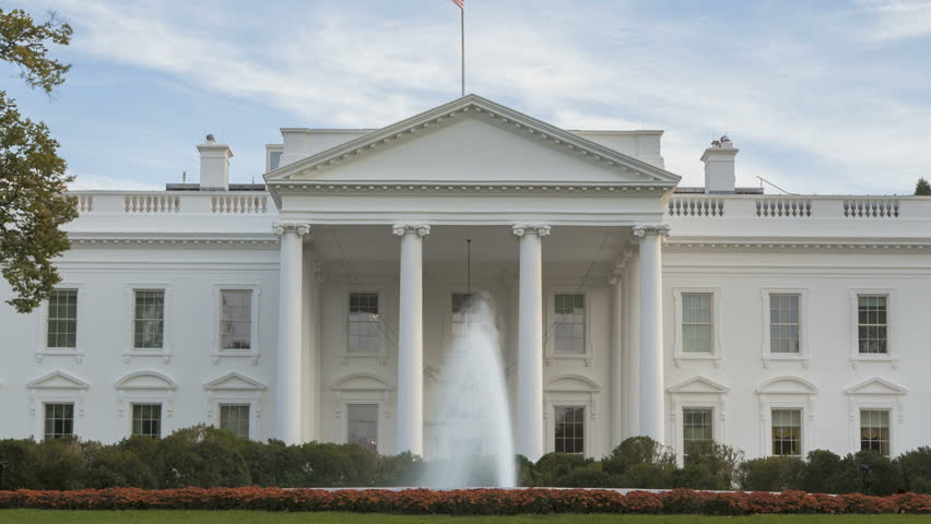 Close-up Of The White House Building By Day, Washington DC, USA Stock ...