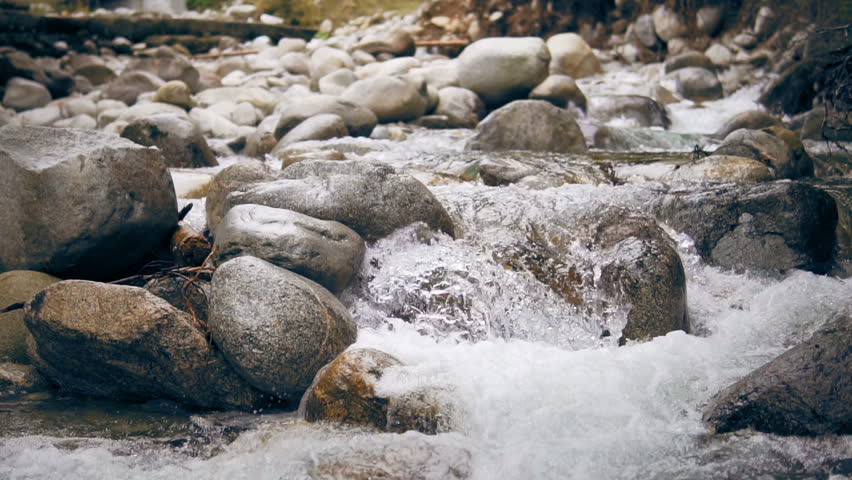 Mountain River Flows Over Rocks Stock Footage Video (100% Royalty-free ...