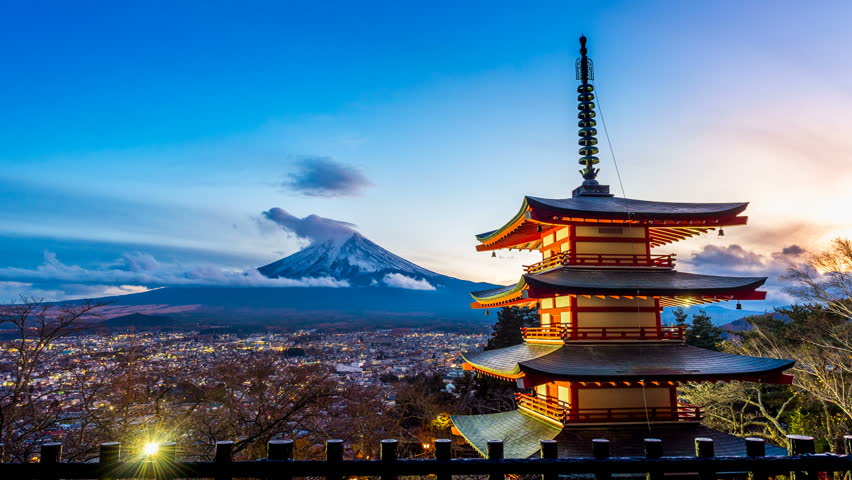 Chureito Pagoda And Fuji Mountain Záběr Video 1007321491 | Shutterstock