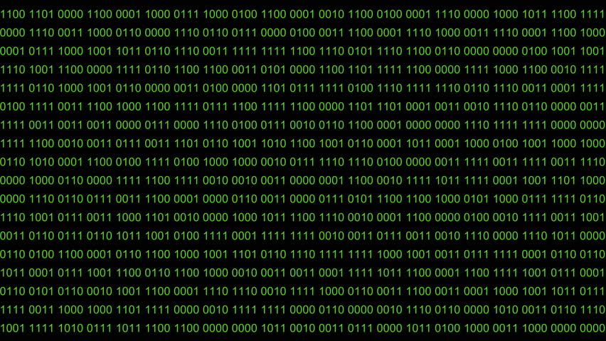 Green 8-Bit Scrolling Binaries Screensaver (30fps). Full Screen Saver ...