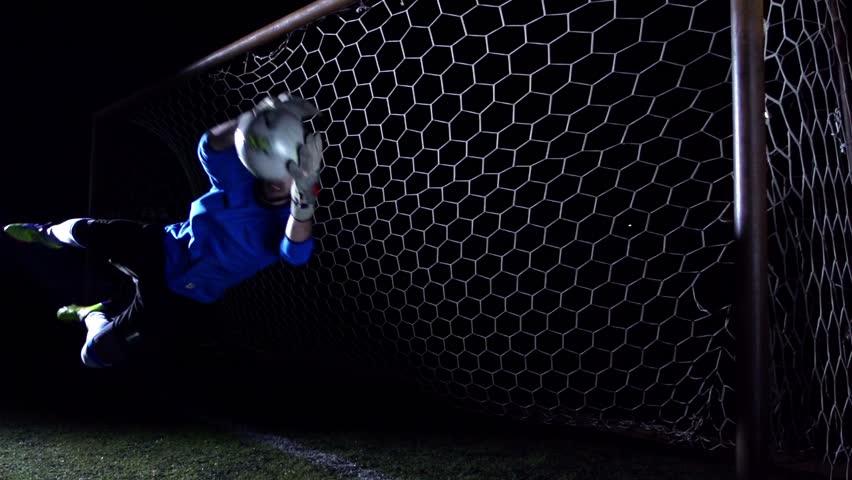 Soccer Goalkeeper In Action - Super Slow Motion Stock Footage Video ...