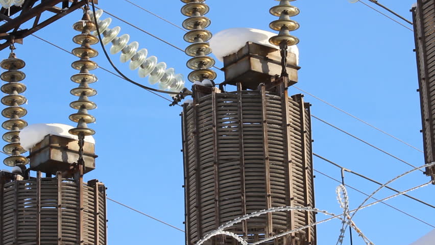 High Voltage Towers, Insulators Stock Footage Video (100% Royalty-free ...