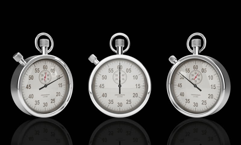 Stopwatch On A Black Background With Sound Effect, Ticking Hand And ...