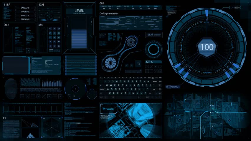 Blue Futuristic HUD , Computer Data Screen. Futuristic User Interface ...