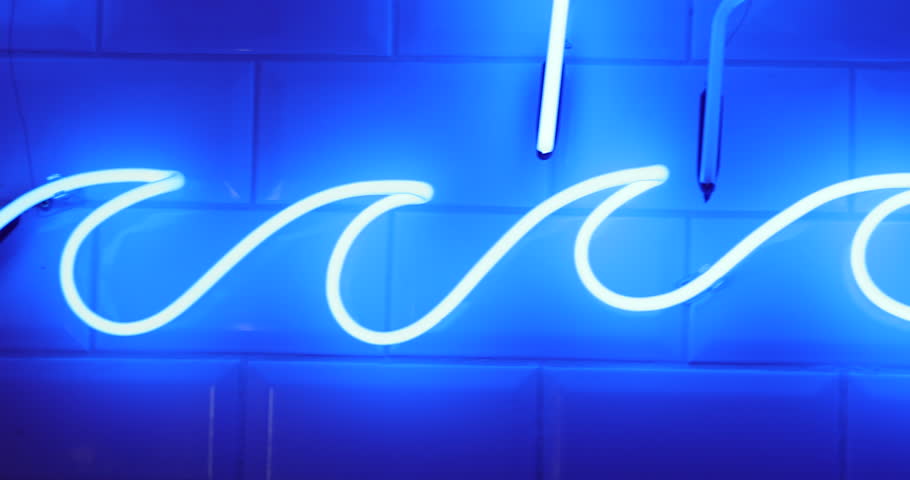 Ocean Waves Neon Signs in Stock Footage Video (100% Royalty-free ...