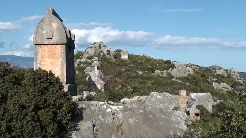 Lycian Tombs in Simena Stock Footage Video (100% Royalty-free) 3601241 ...