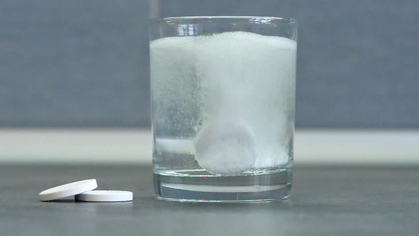 Dissolution Of Effervescent Aspirin Tablet. Macro. Stock Footage Video ...