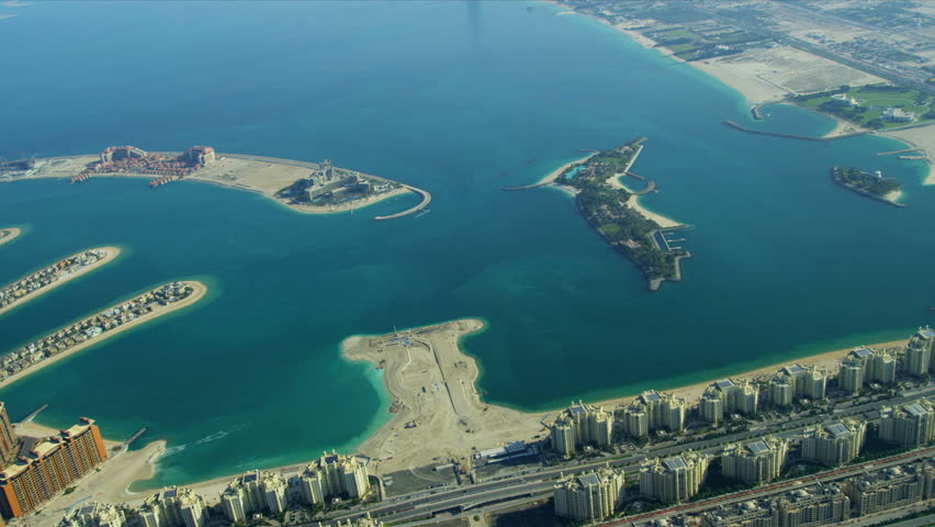 Aerial View Dubai Coastline Towards Stock Footage Video (100% Royalty ...