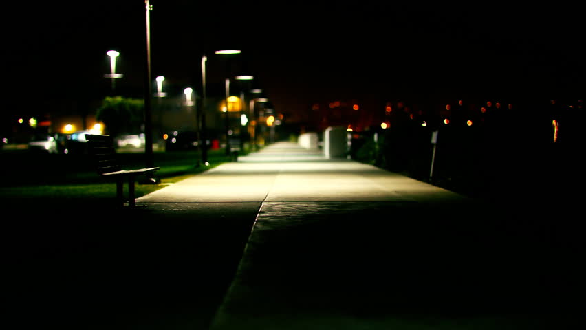 Long Walkway at Night Stock Footage Video (100% Royalty-free) 3795821 ...