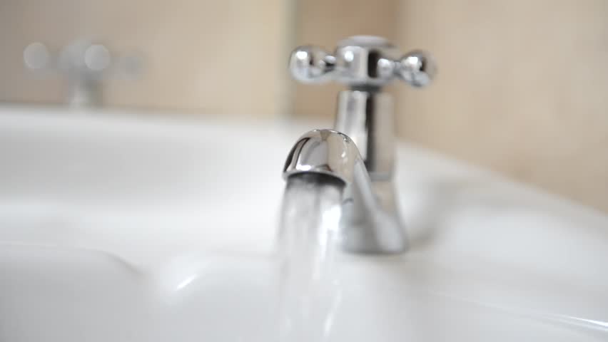 Close Up Of Bathroom Tap, Running Water Stock Footage Video 10198355 ...