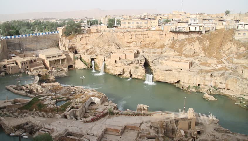 Waterfalls And Ruins In Shushtar, Iran Stock Footage Video 4024960 ...