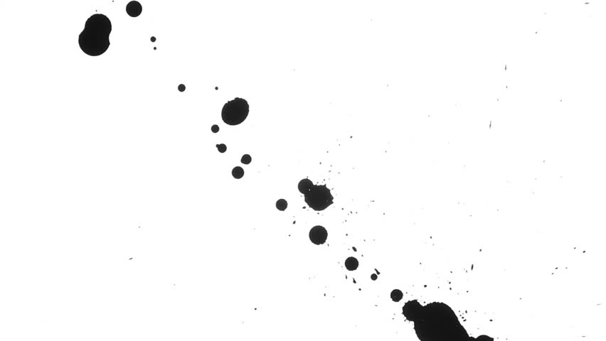 White Sheet Of Paper With Ink Dripping, Formed Blots. Stock Footage ...