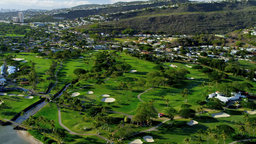 Aerial Shot Of A Golf Course, Palm Springs California Stock Footage ...