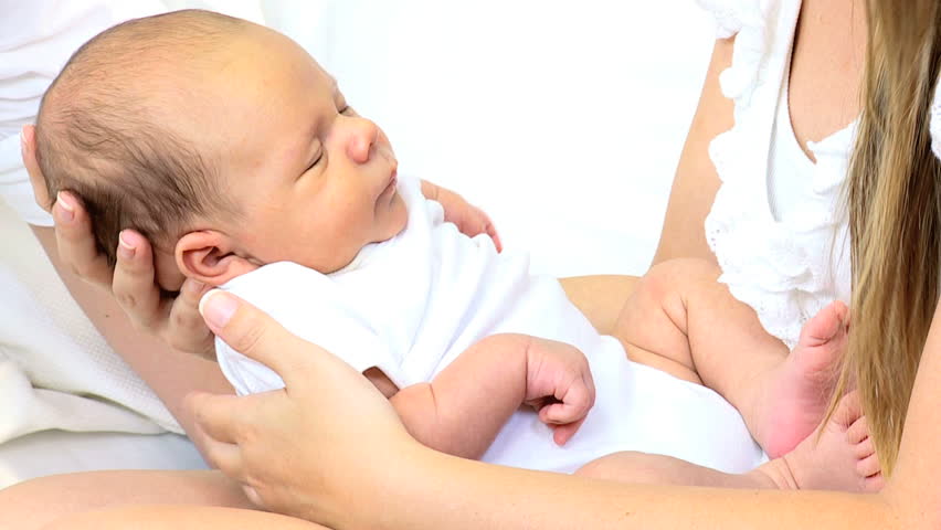 Newborn Caucasian Baby Daughter Being Stock Footage Video (100% Royalty ...