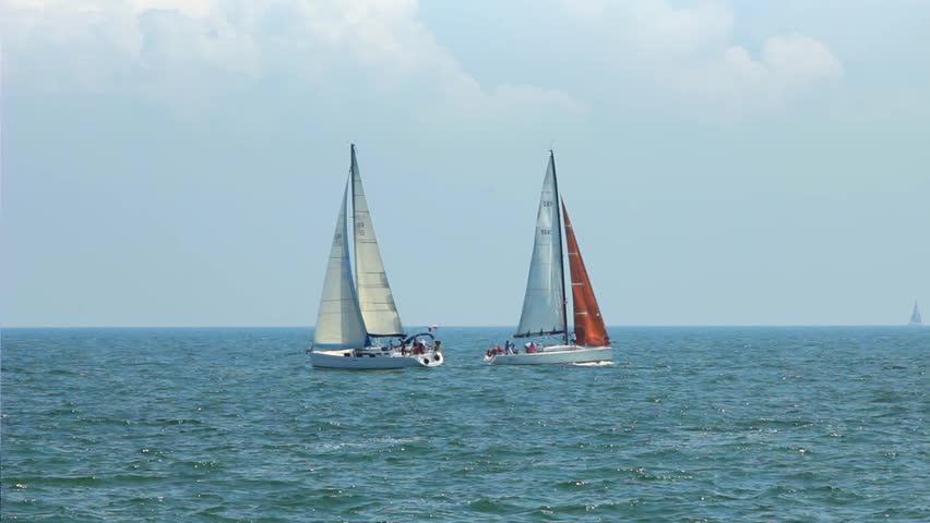 Two Sailboats Towards Each Other Stock Footage Video (100% Royalty-free ...