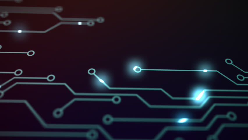 Abstract Electronic Circuits Loop. Technology Background Animation ...