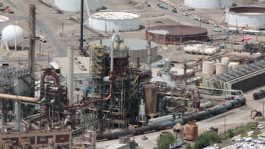 Stock video of oil refinery gas fuel tanks pollution | 4465661 ...