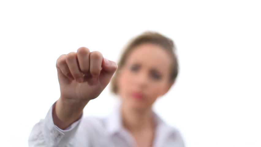 Woman Knocking On Glass Wall. Stock Footage Video (100% Royalty-free ...